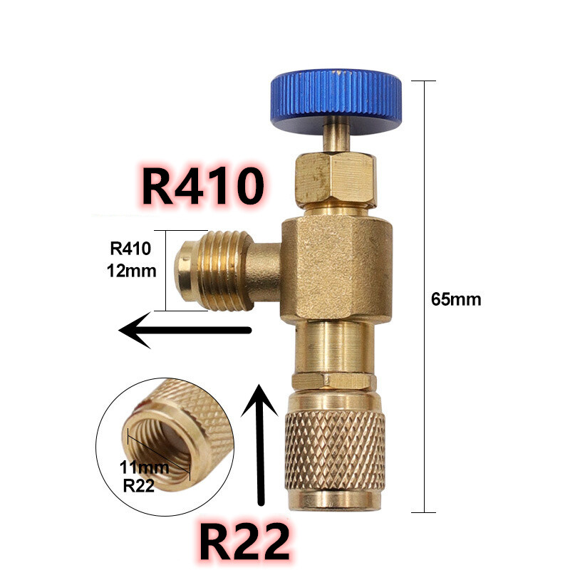 R410A R32 R22 Refrigeration Charging Valve Adapter Air Conditioning Safety Gas Valve Kit R410A ...