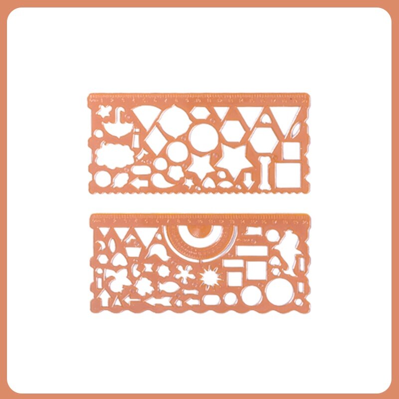 2 Pcs Creative Hollow Template Ruler Student Drawing Multifunction ...