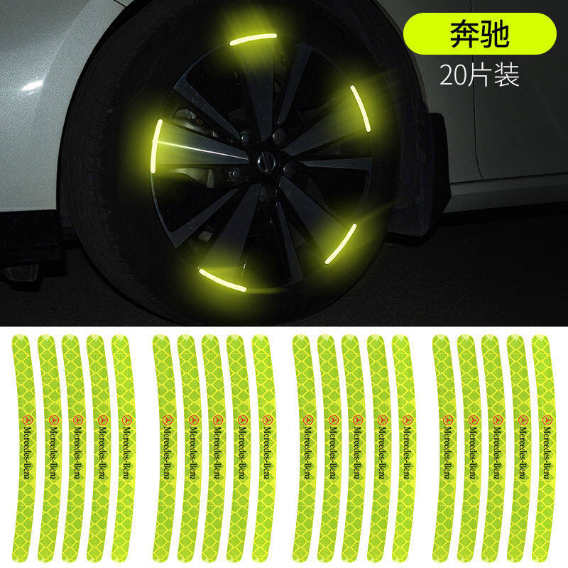 car Rim Sticker Reflective Wheel Hub Tire Decal Emblem Reflective ...