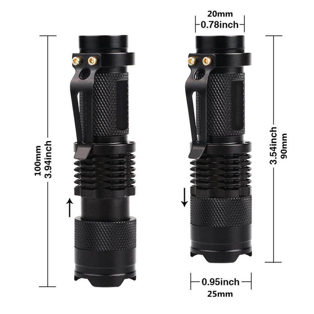 Portable UV Flashlight Ultraviolet LED Light Zoom Mini Torch Light ...