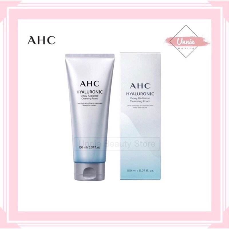 AHC Hyaluronic Dewy Radiance Cleansing Foam 150ml Facial Cleanser Face Wash 洗面乳 深沉清洁 [Unnie ...