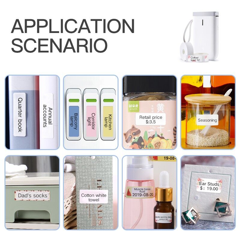 【FREE LABEL】Niimbot D11 Portable Label Printer calbe label maker tape ...