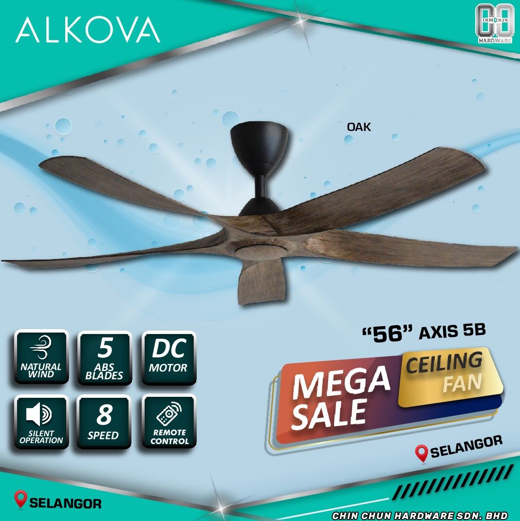 ALPHA ALKOVA AXIS 5B 56" DC MOTOR 8+8 SPEED REMOTE CONTROL CEILING FAN ...