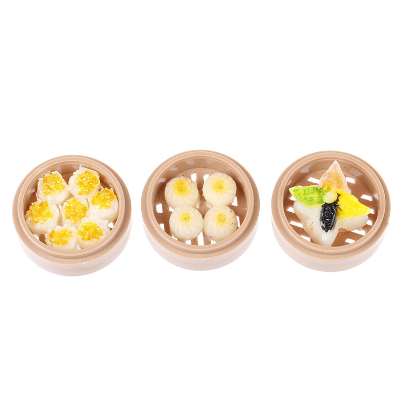 JiaShuo Baby PIEN 1x ตะขอแขวนบ้านตุ๊กตาอาหารจีนนึ่งติ่มซำตะกร้า ...