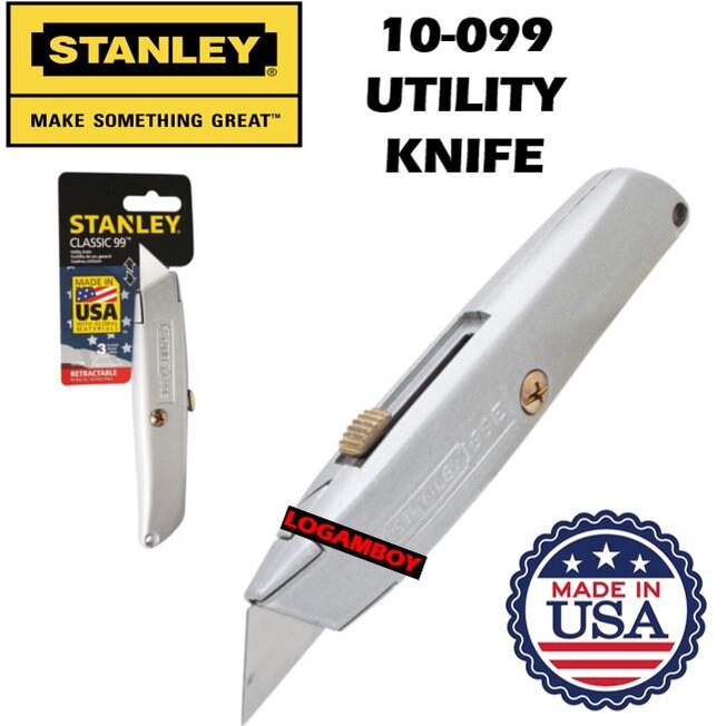 STANLEY UTILITY knife CUTTER 10099 CLASSIC 99 RETRACTABLE 10-099 pisau ...