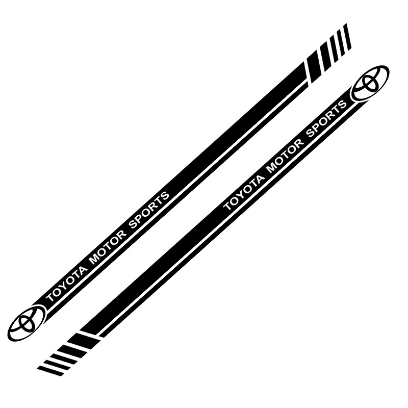 Toyota 2PCS New Car Logo Door Side Skirt Stripes Sticker Body Vinyl ...