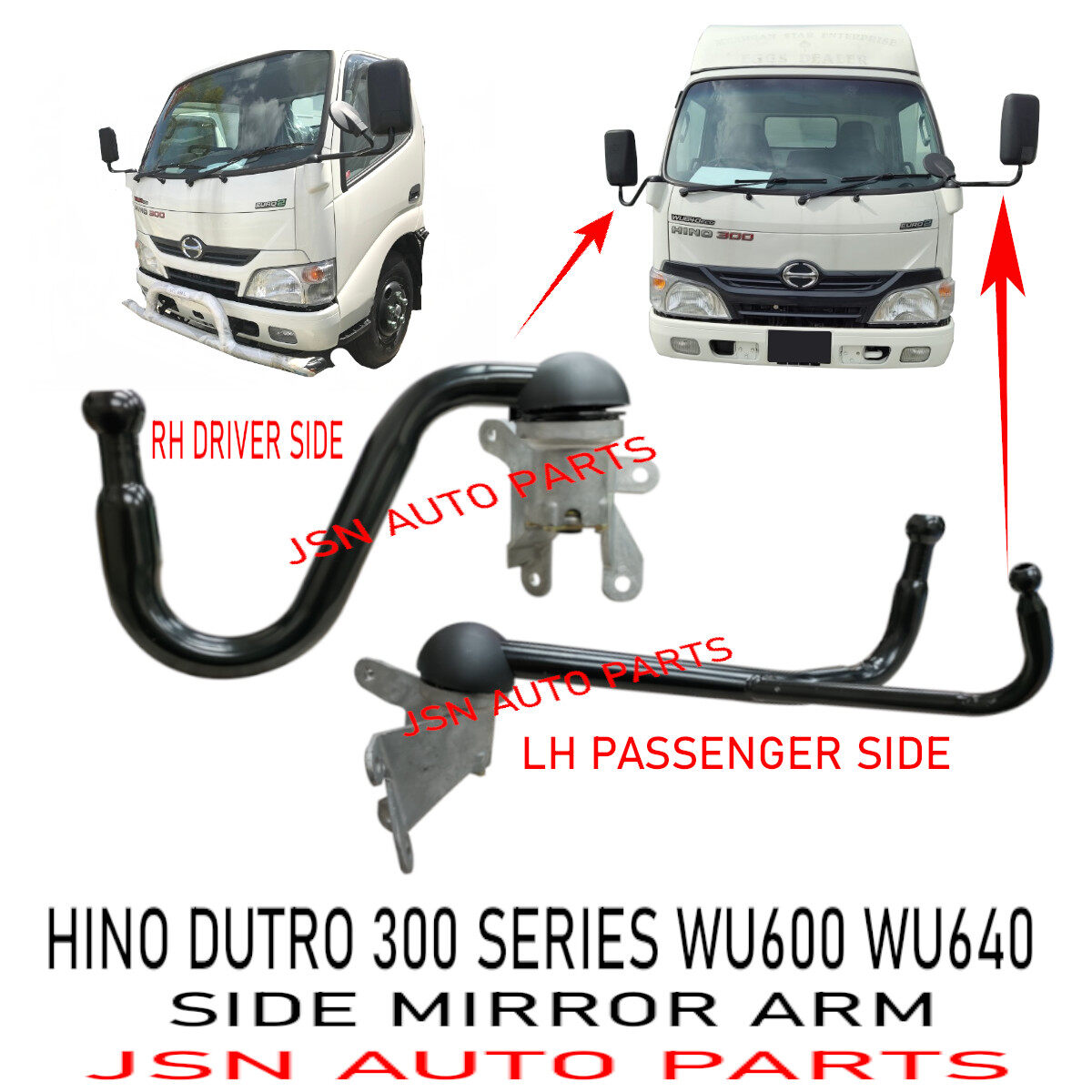 J02S08 MIRROR ARM HINO DUTRO WU600 WU640 300 SERIES LORRY TRUCK | Lazada