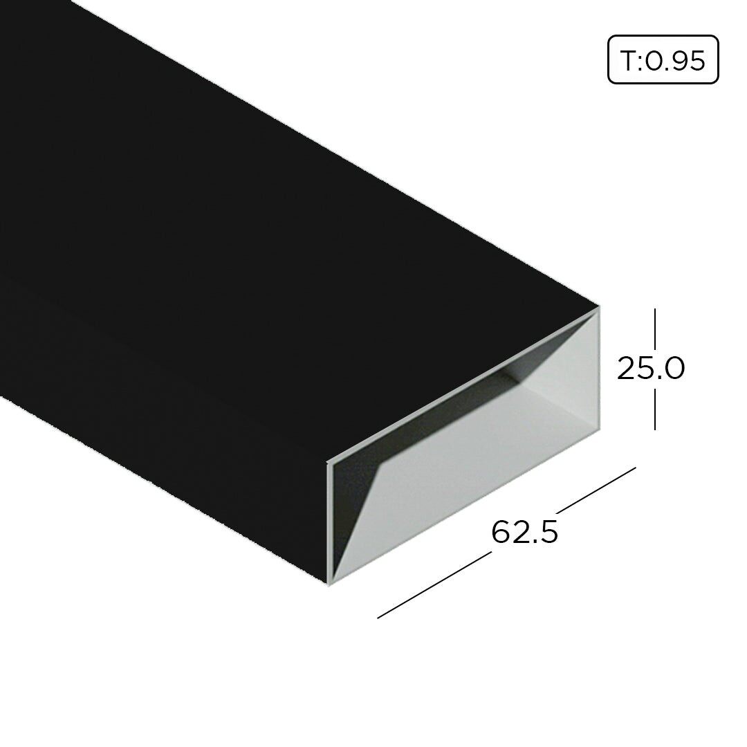 1" x 2.5" Aluminium Extrusion Rectangular Hollow Frame Profile ...