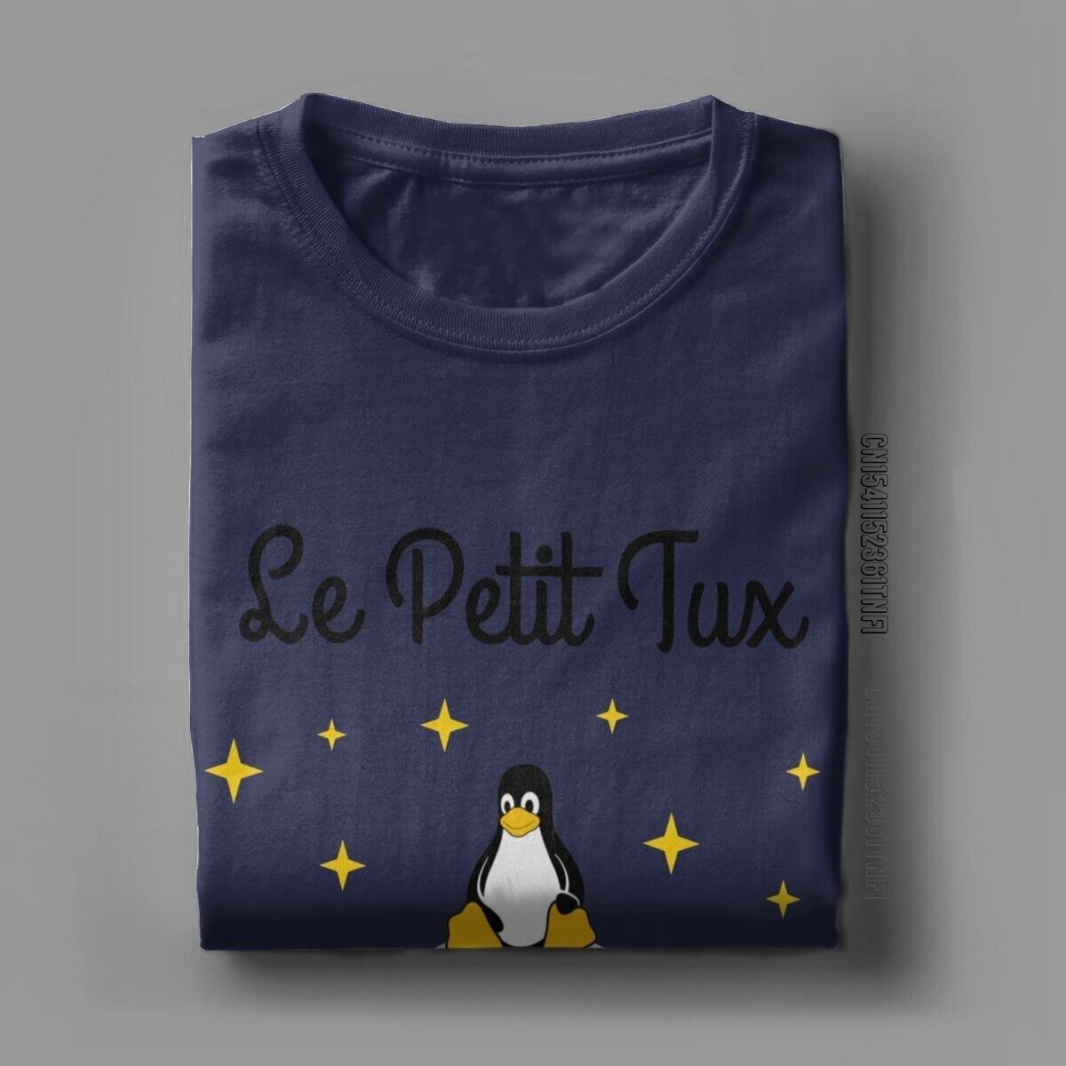 Men Linux Tux Mascot T Shirts Le Petit Penguin Cotton Tops Fun Classic Short Sleeve Round Neck ...