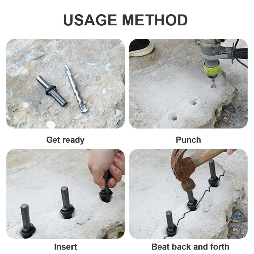 10pcs Stone Splitter Wedge Iron Stone Splitter Chisel Quarry Tool ...