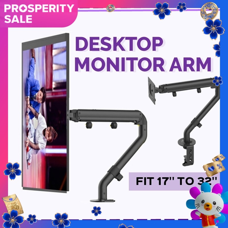 Desktop Monitor Mount Arm Gas Strut Flexi LCD LED TV Holder Clamp ...
