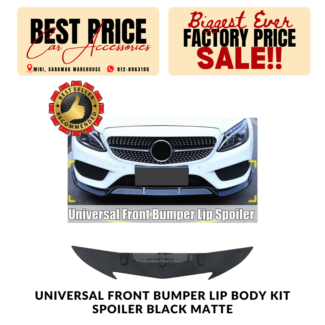 Universal Front Bumper Lip Body Kit Spoiler Black Matte | Lazada