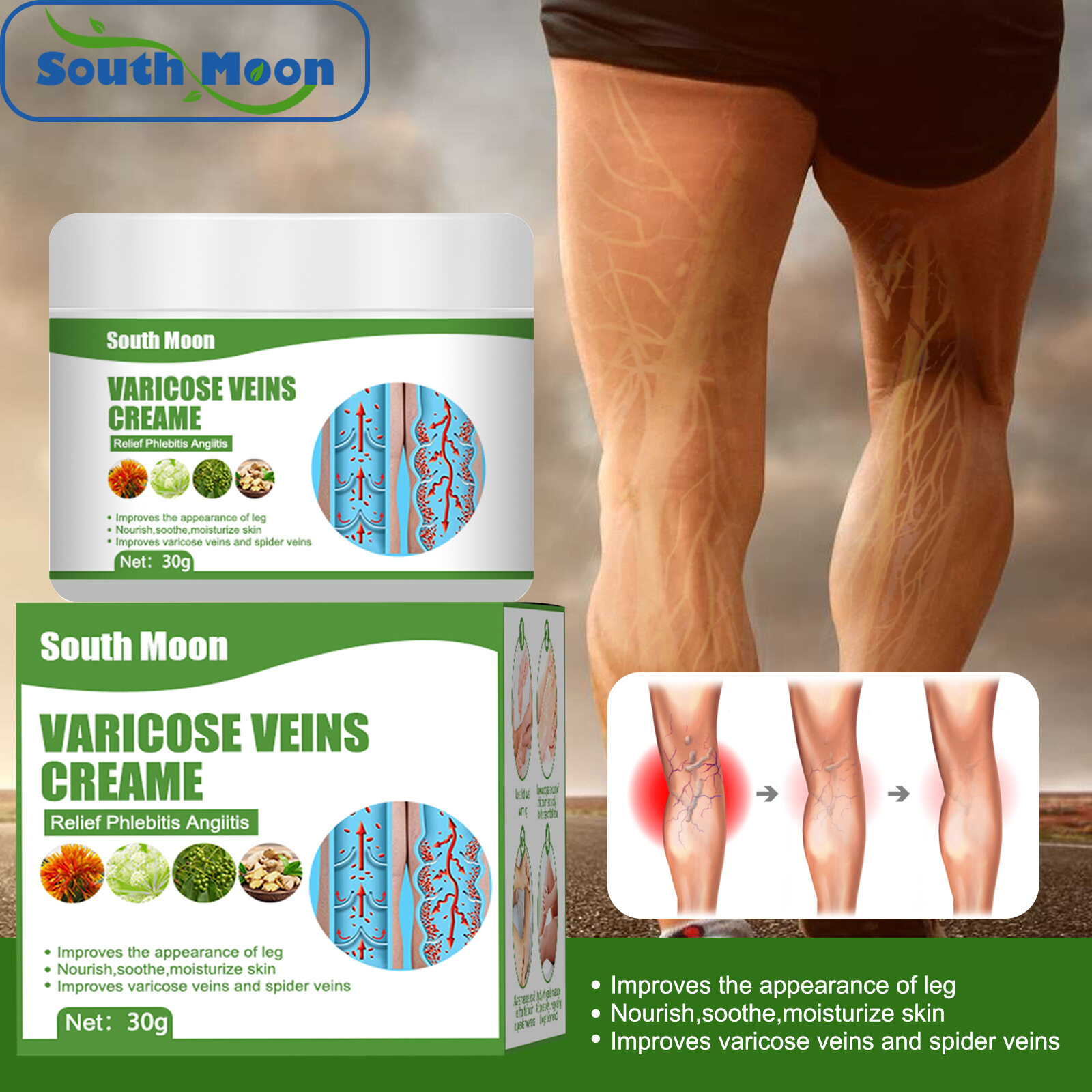 Leg Qu Zhang Repair Cream Earthworm Leg Green Tendon Bulge Relieve Pain ...