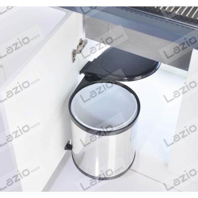 Stainless Steel Kitchen Cabinet 14 Liter Built-In Dustbin with Cover ...
