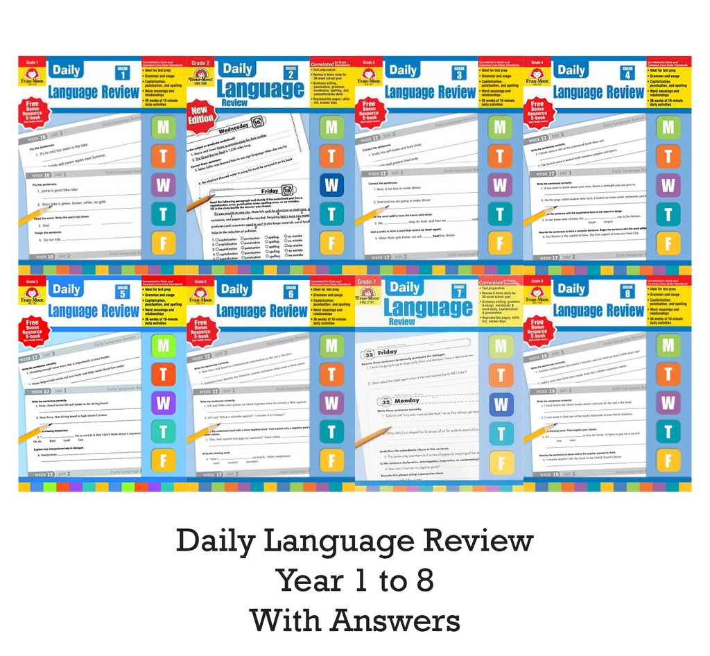Evan-Moor Daily Language Review, Grade 1 - 8 | Lazada