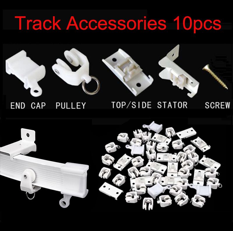10Pcs Curtain Runner Pulley Metal Side Mounting Bracket Fixed Top ...
