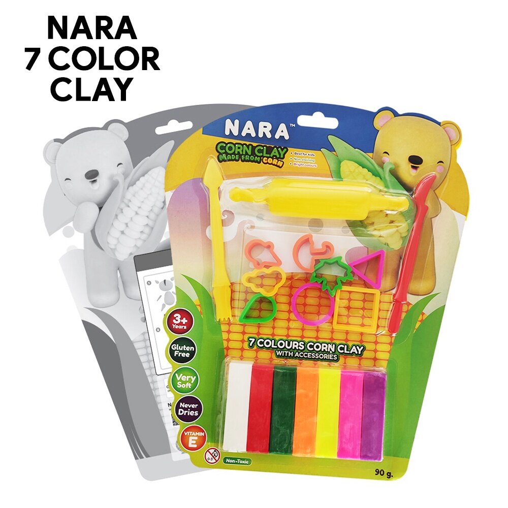 Nara Premium Quality Non-Toxic Eatable Corn Clay Non-Drying Clay Kids ...