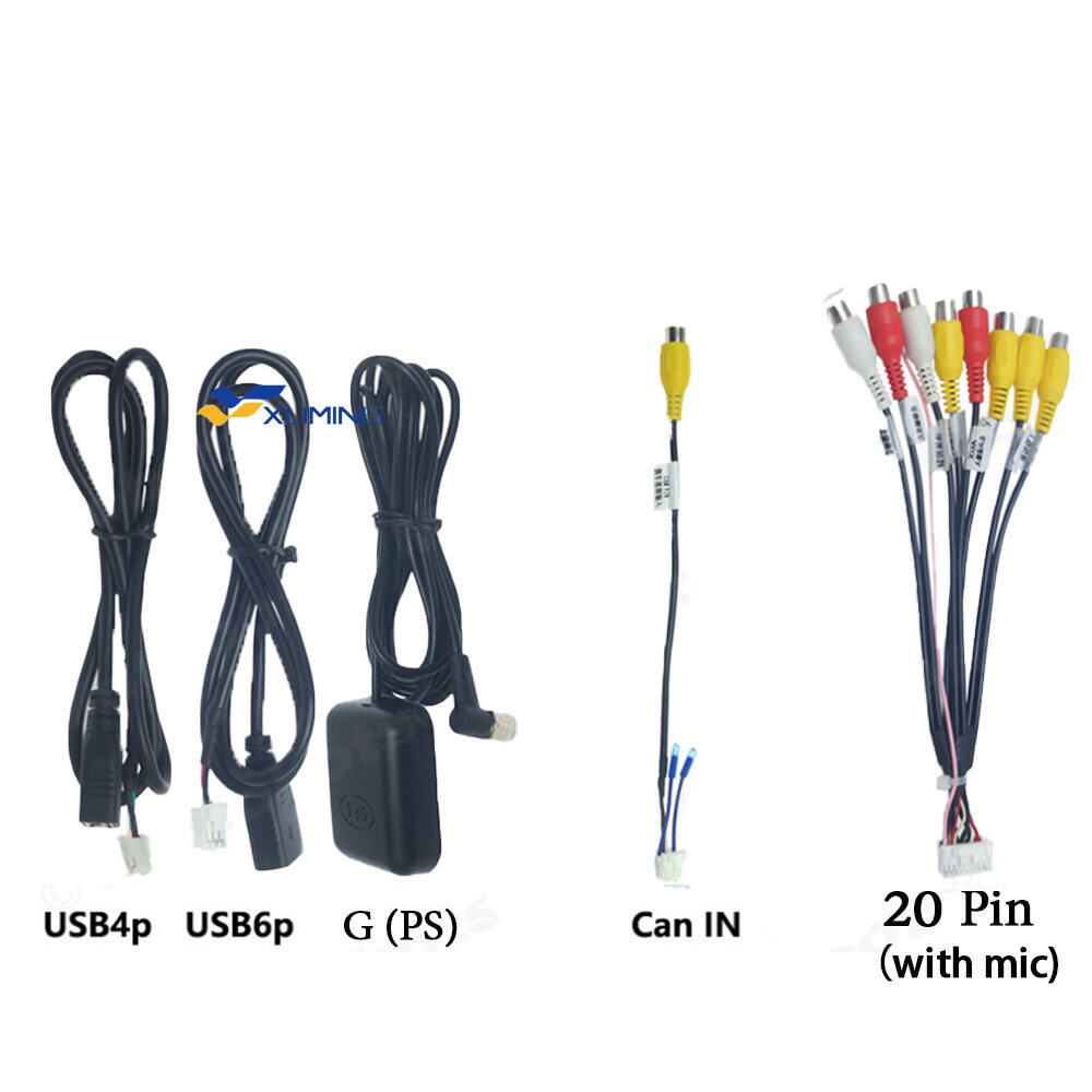 xuming Car Android player head unit reversing cable USB video 20P RCA ...