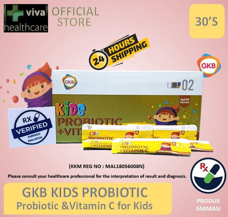 GKB Kids Probiotic + Vit C 30 Sachets GKBPC02 GKBIO 益生菌和维生素C 儿童 Kanak ...