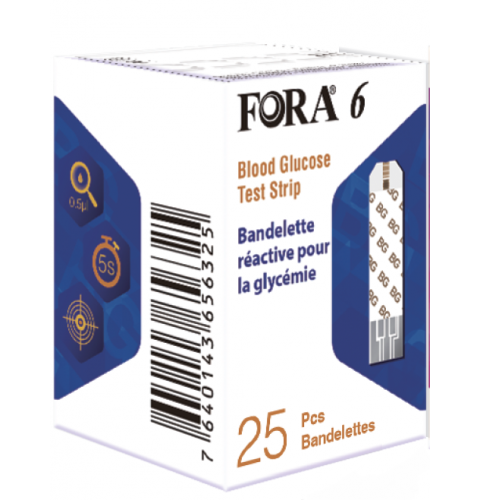 Fora 6 Plus Blood Glucose Meter Test Strips 25s (Original) | Lazada