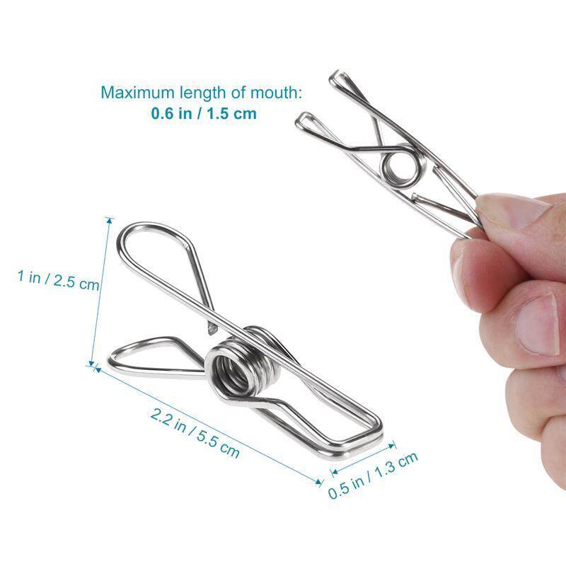 20pcs Multipurpose Stainless Steel Clips Clothes Pins Pegs Holders ...