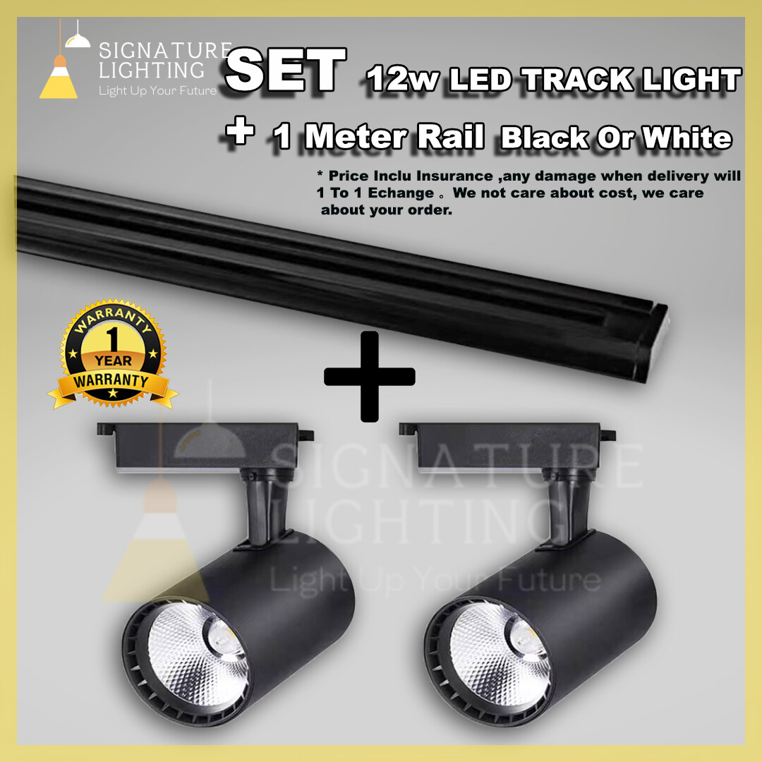 Track light Led With 1Meter Rail Track 12w / Lampu Track Led dengan ...