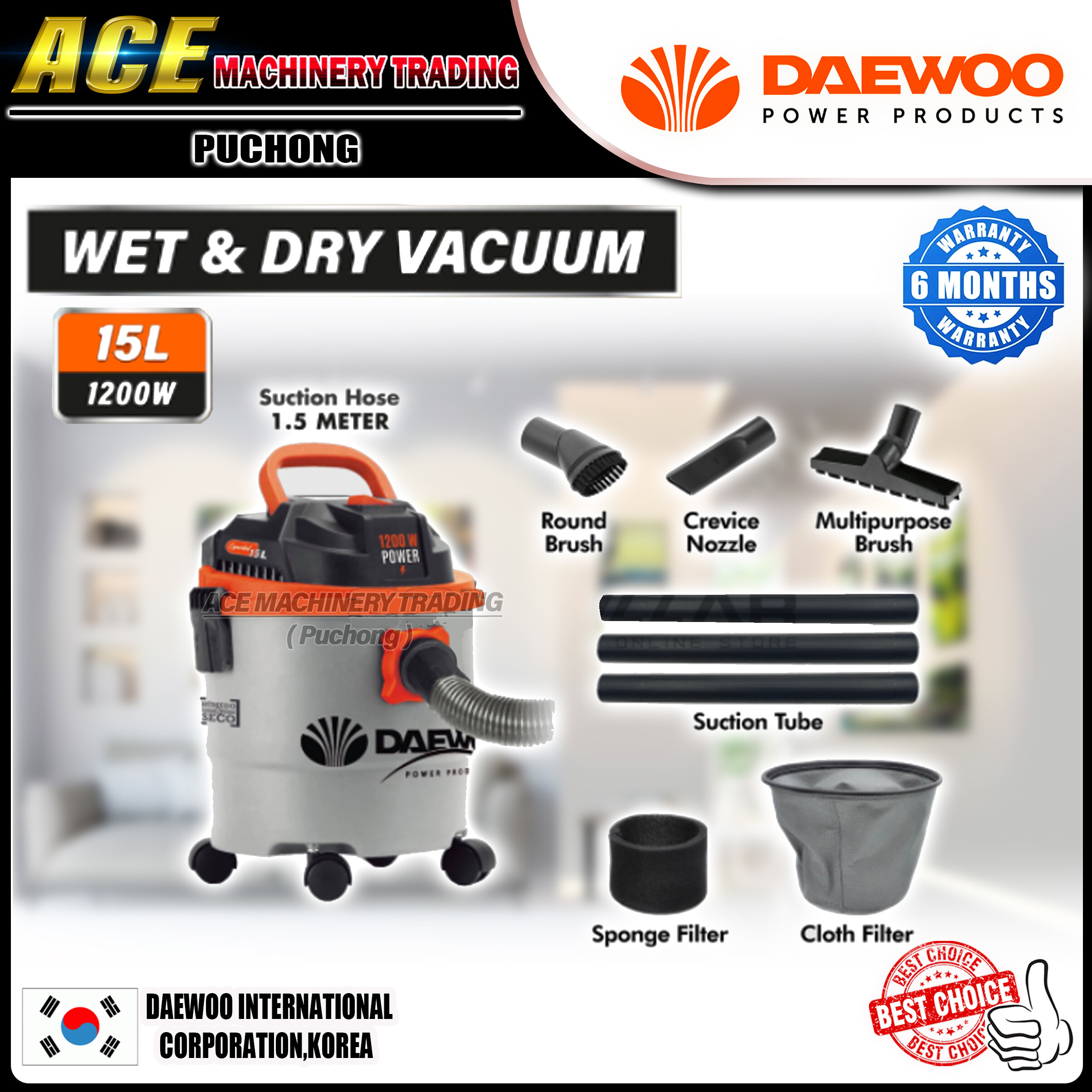 Daewoo 12l And 15l And 20l And 30l And 40l Vacuum Cleaner Wet And Dry Vacuum