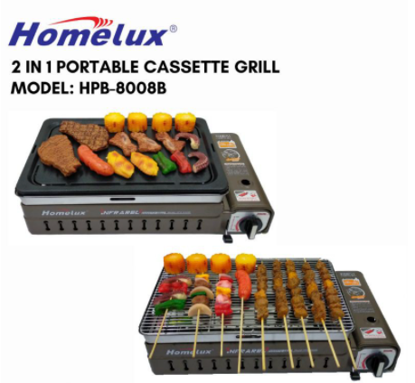 HOMELUX HPB-8008B PORTABLE DAPUR GAS COOKER STOVE 2 IN 1 BUTANE ...