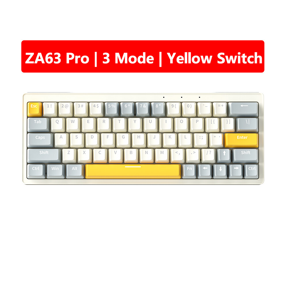 ZIFRIEND ZA63 PRO 63 Keys Mechanical Keyboard Wired & Wireless 3 mode ...