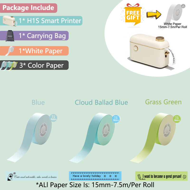 NIIMBOT H1S Label Maker Machine with Tape, Portable Mobile Editing ...