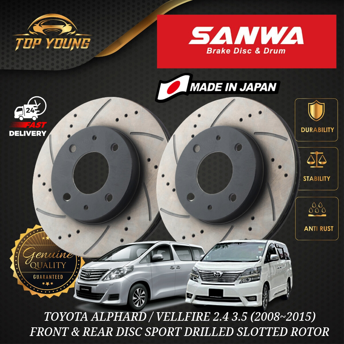 TOYOTA ALPHARD /VELLFIRE ANH20 ,ANH25 ,GGH20 ,GGH25[2008~2015] FRONT ...