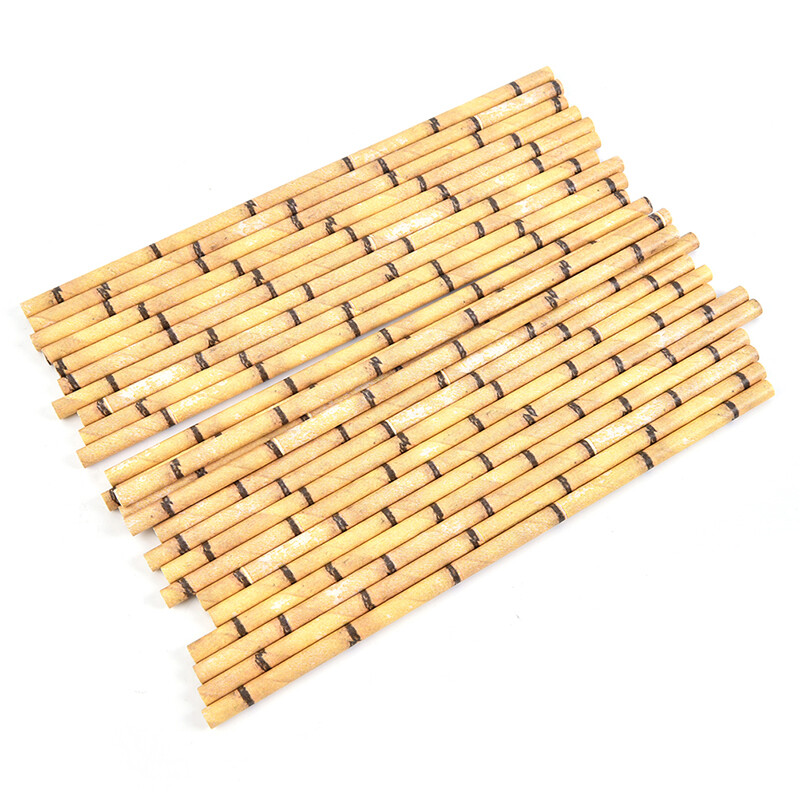 MUXI 25pcs Paper Straws Bamboo Print Straws Hawaiian Jungle Tropical ...