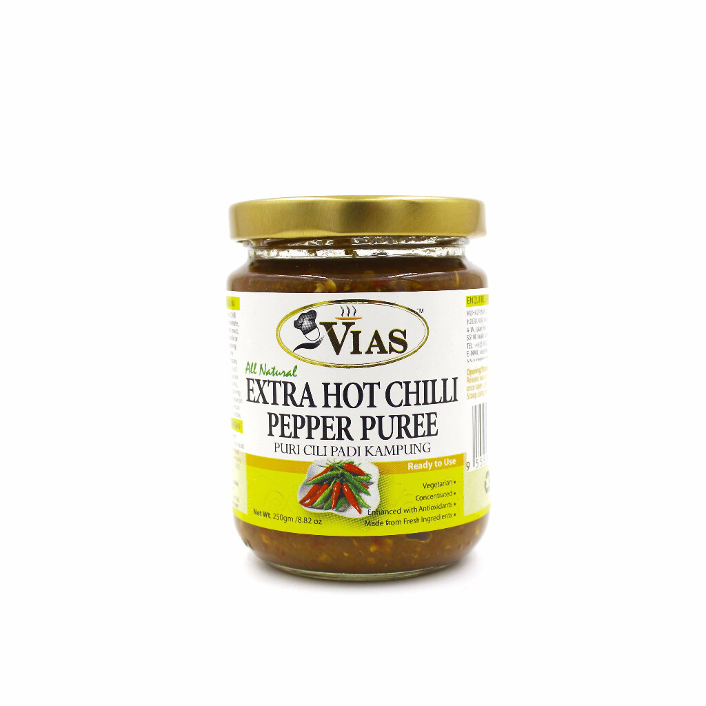 VIAS Hot Chili Pepper Puree 250g / Puri Cili Padi Kampung 250g | Lazada
