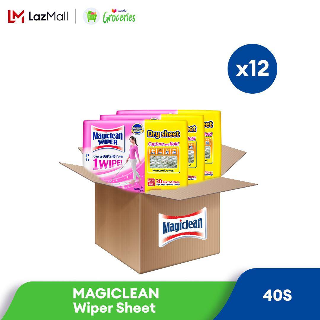 [CARTON] Magiclean Wiper Sheet (40s) x12 | Lazada