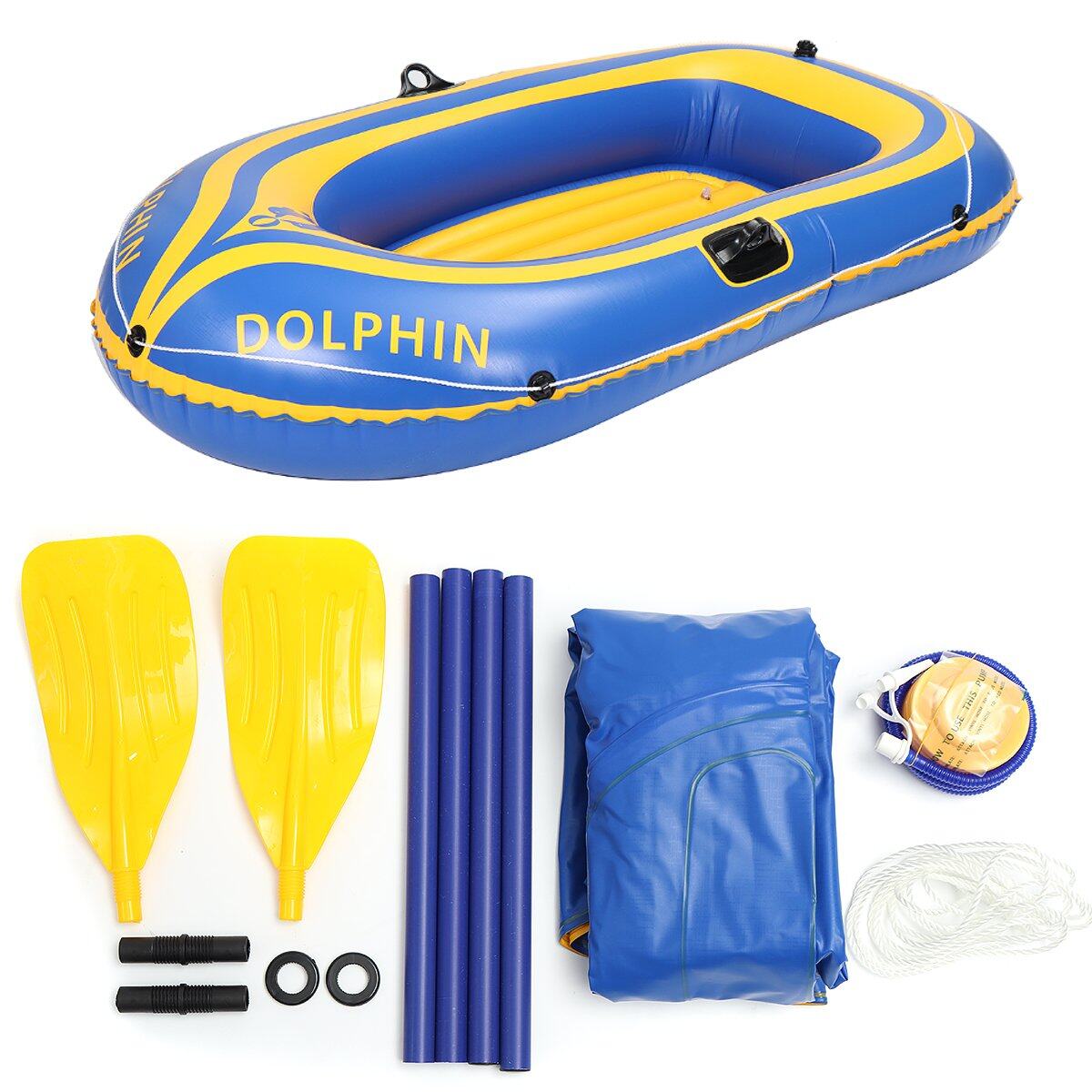 2-Person Inflatable Oared Fishing Boat Kayak River Lake Raft Paddles ...