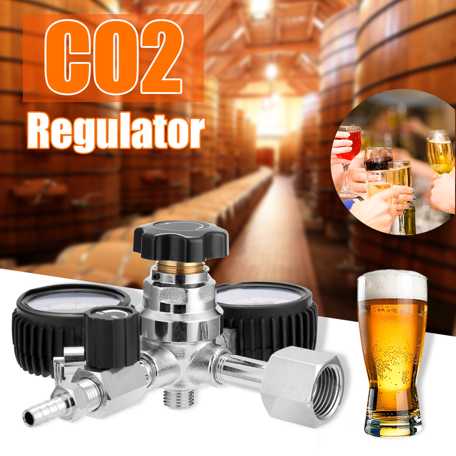 Beer CO2 Keg Regulator Safety Pressure Relief Valve 0-3000 PSI Tanks ...