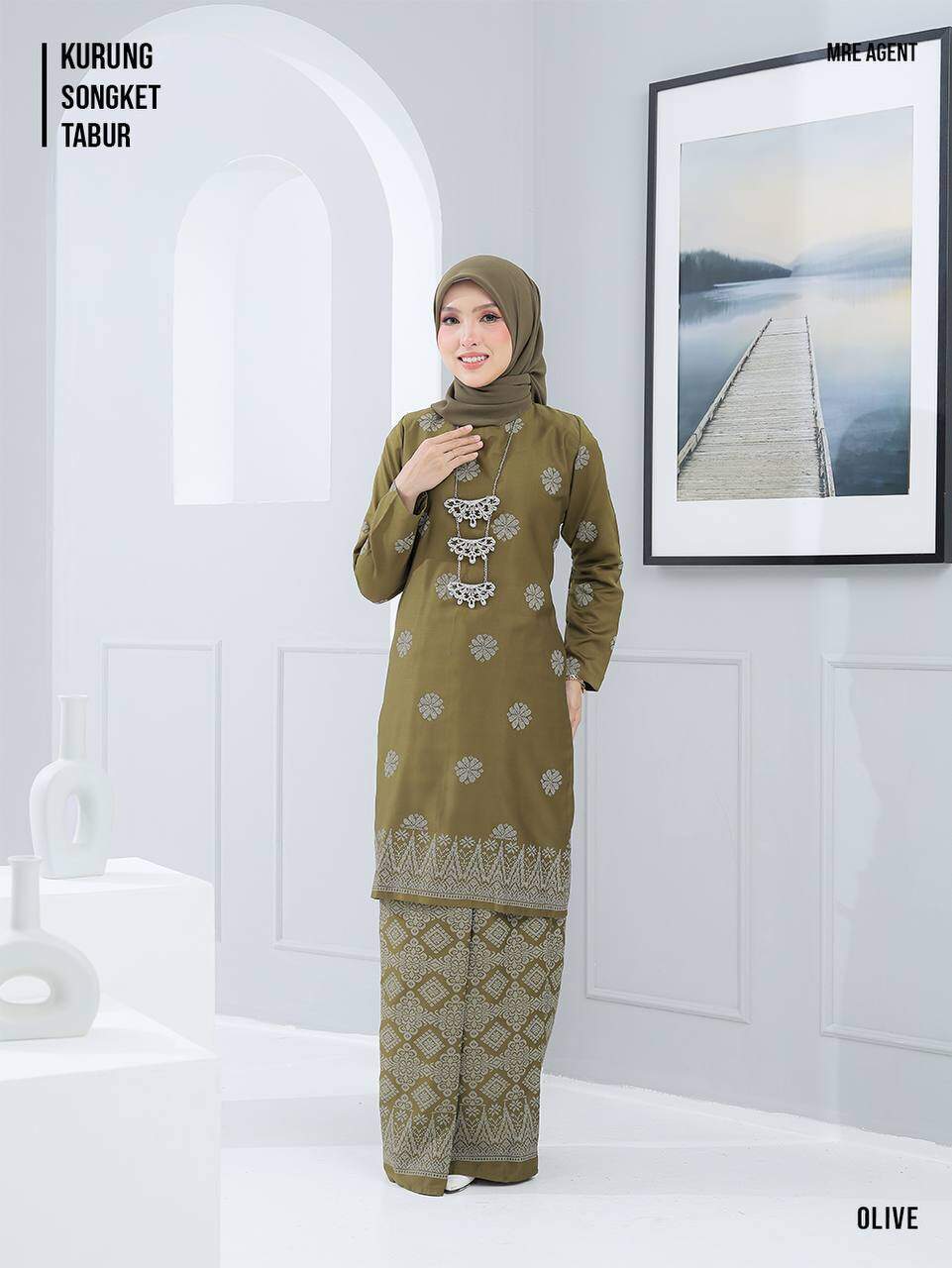 KURUNG SONGKET TABUR EXCLUSIVE OLIVE BY MASROM | Lazada