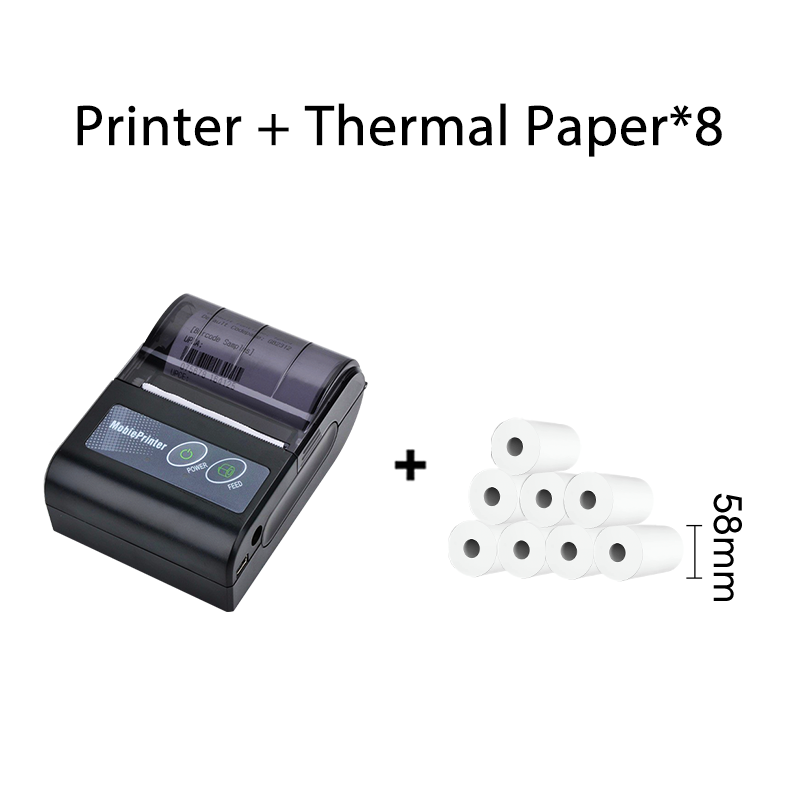Bluetooth Printer Thermal Receipt Printer 58mm Printer Small Receipt ...