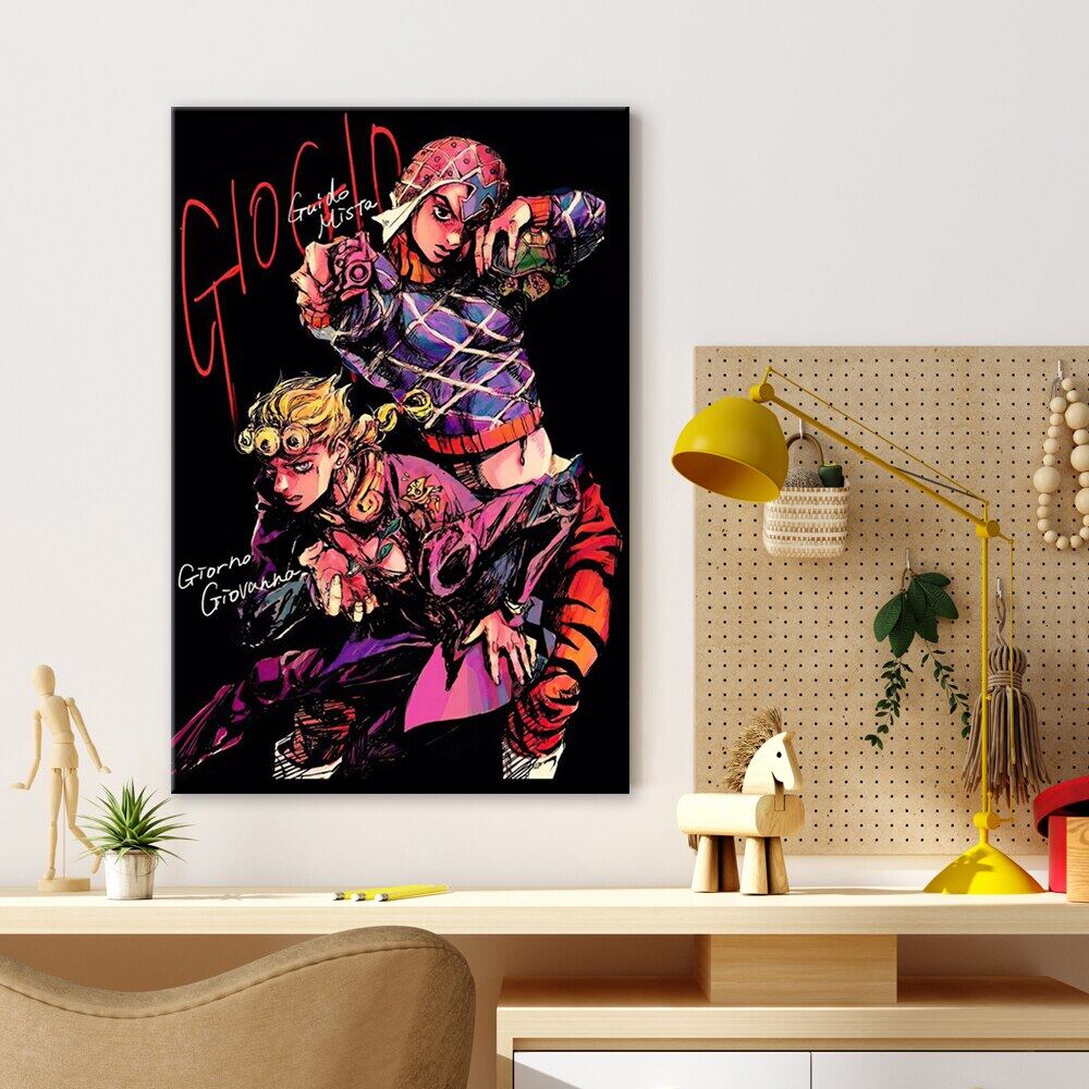 JoJo Bizarre Adventure Giorno Giovanna และ Guido Mista อะนิเมะโปสเตอร์ ...