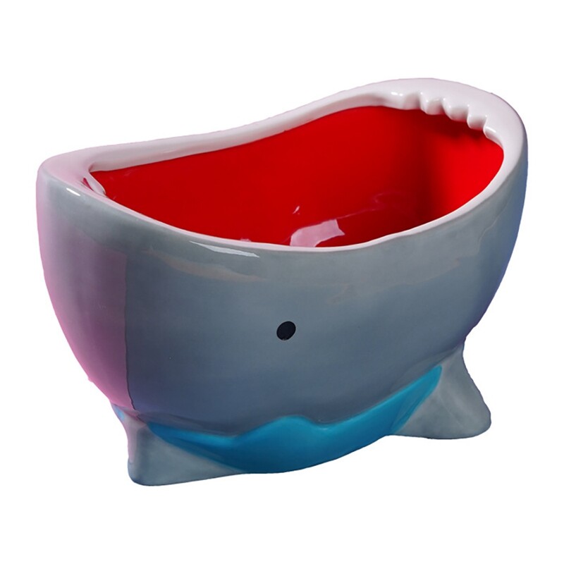 Cute Shark Attack Bowl Cereal Candy Bowl Ceramic Bowl Cartoon Fruit ...