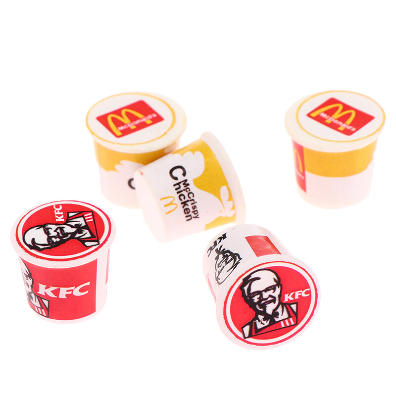 5ชิ้น/เซ็ต1/12 Dollhouse Miniature อาหาร Fastfood Mini KFC Family ...