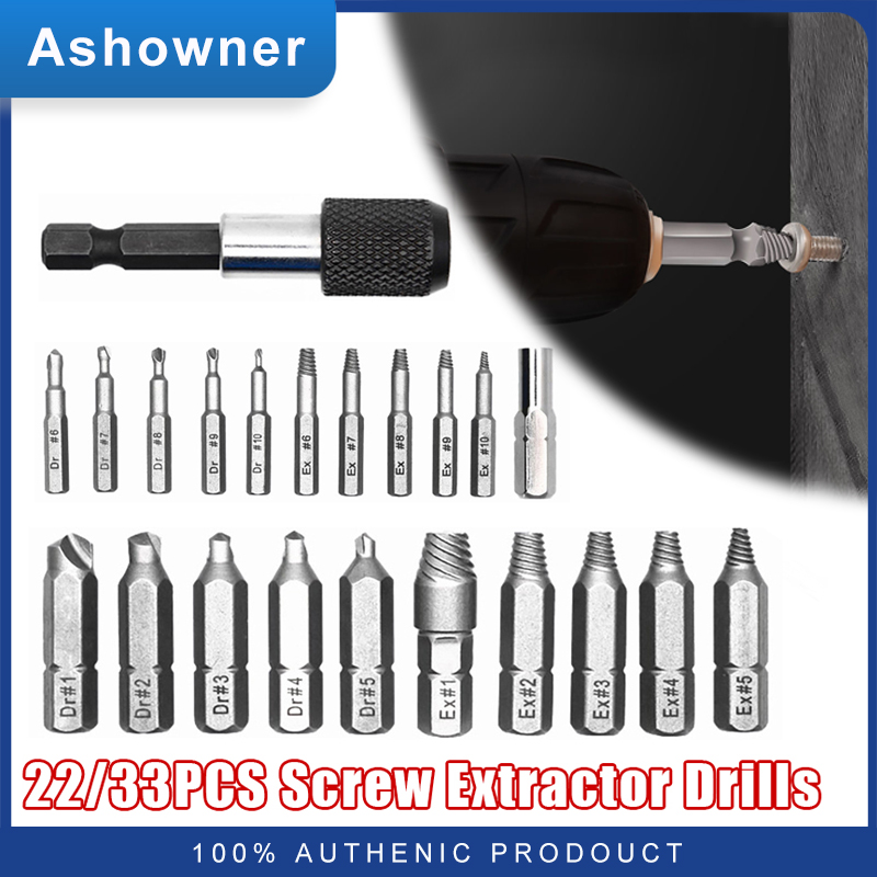 Damaged Screw Extractor Remover Drill Bit Set Disassemble Screws Bolt ...
