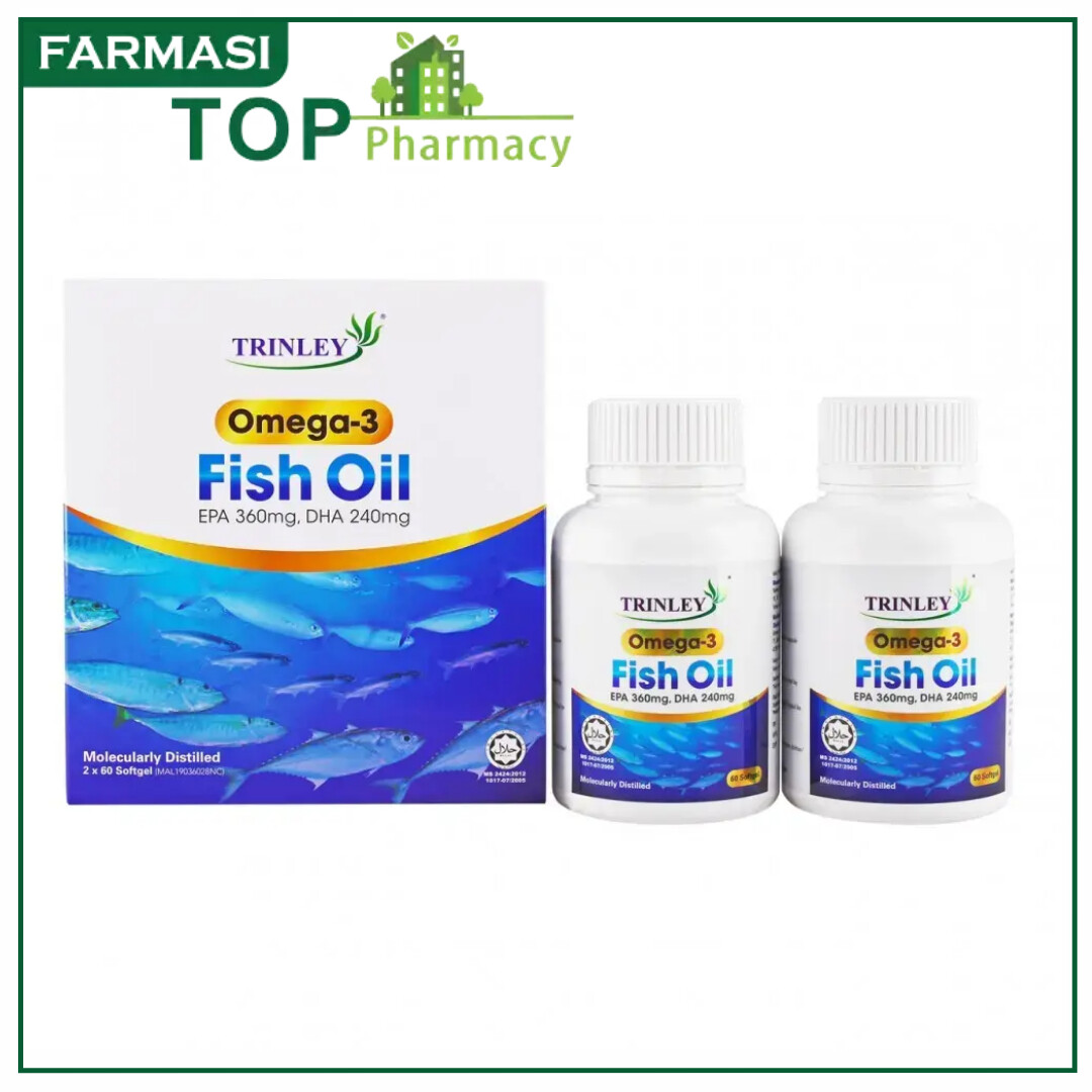 TRINLEY OMEGA-3 FISH OIL 2 x 60 SOFTGEL (TWIN PACK/SINGLE PACK) | Lazada