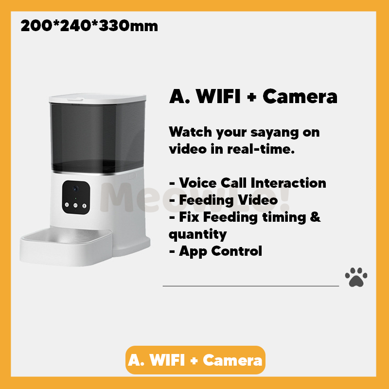 MeowLo 7L Automatic Pet Feeder WIFI Smart Camera Voice Recorder Dogs ...