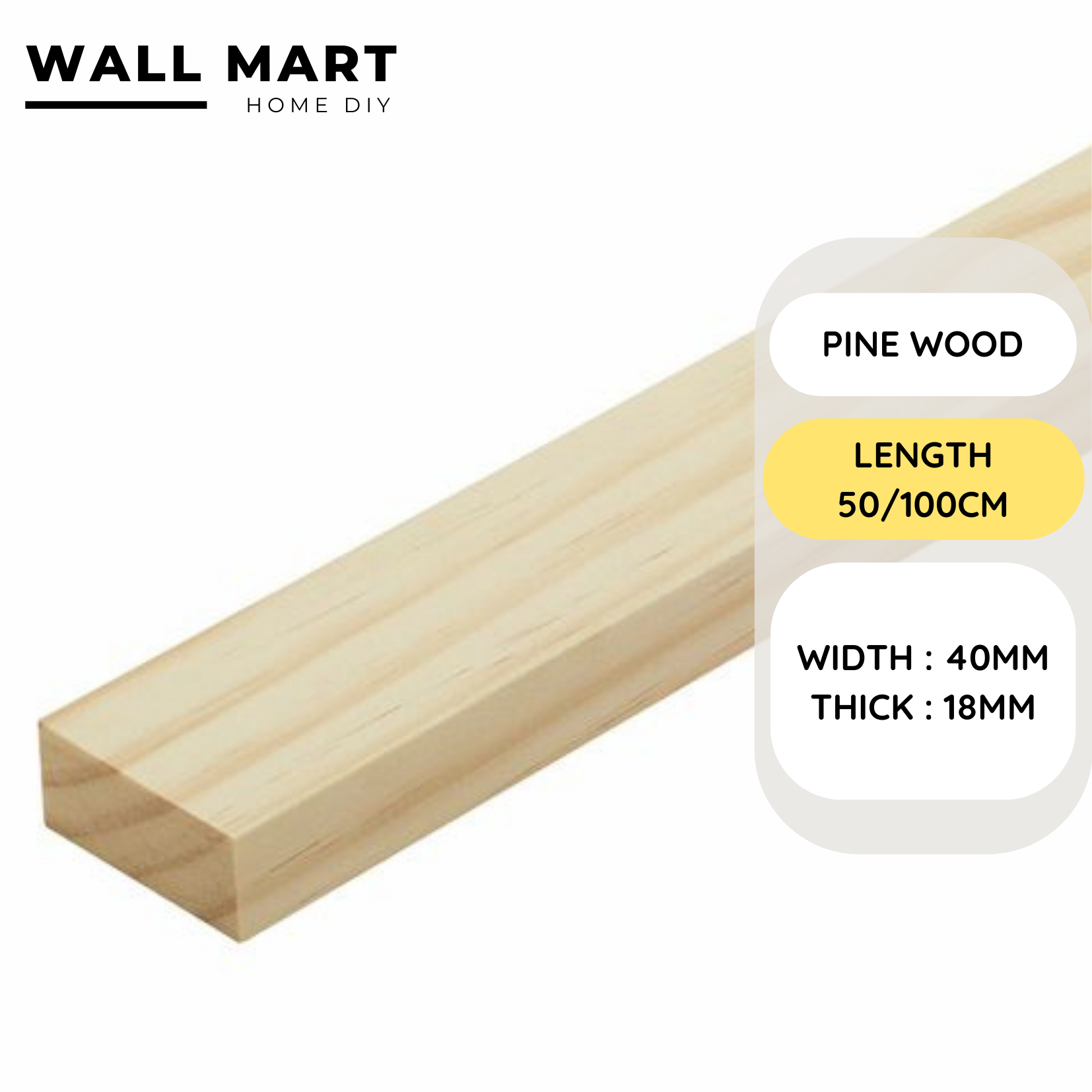 Kayu pine 18mm Thickness pine wood length 500/100mm eni kayu papan DIY ...