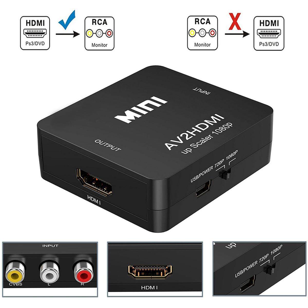 Kalaini 1080P/720P HDMI to AV/RCA Composite CVBS Video Audio Converter ...