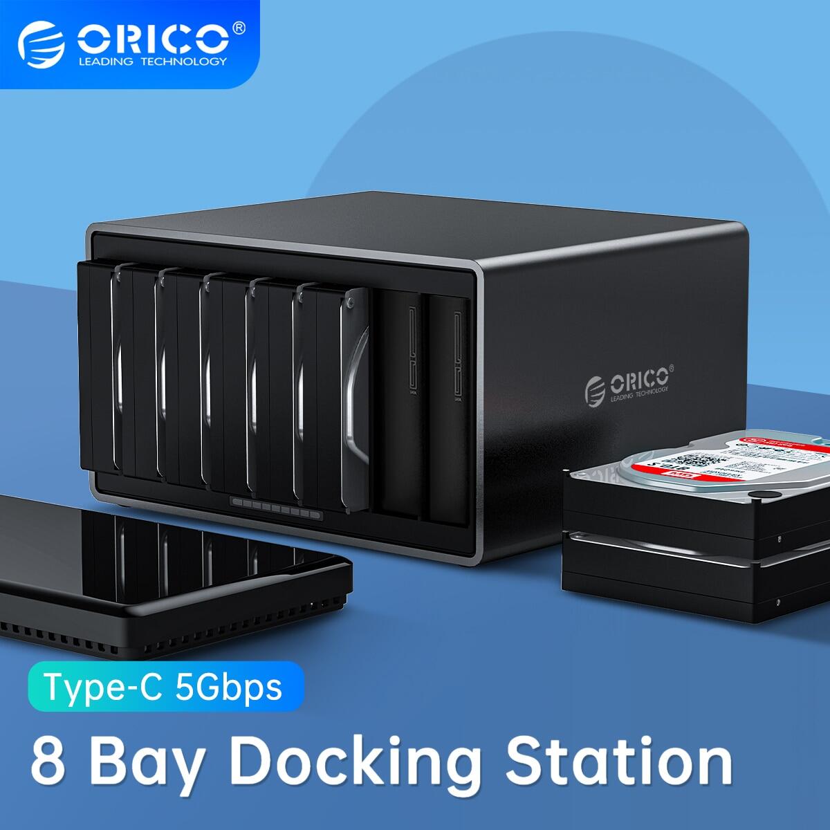 ORICO NS Series 3.5 ''8 Bay Type-C HDD Enclosure SATA To USB 3.1 HDD ...