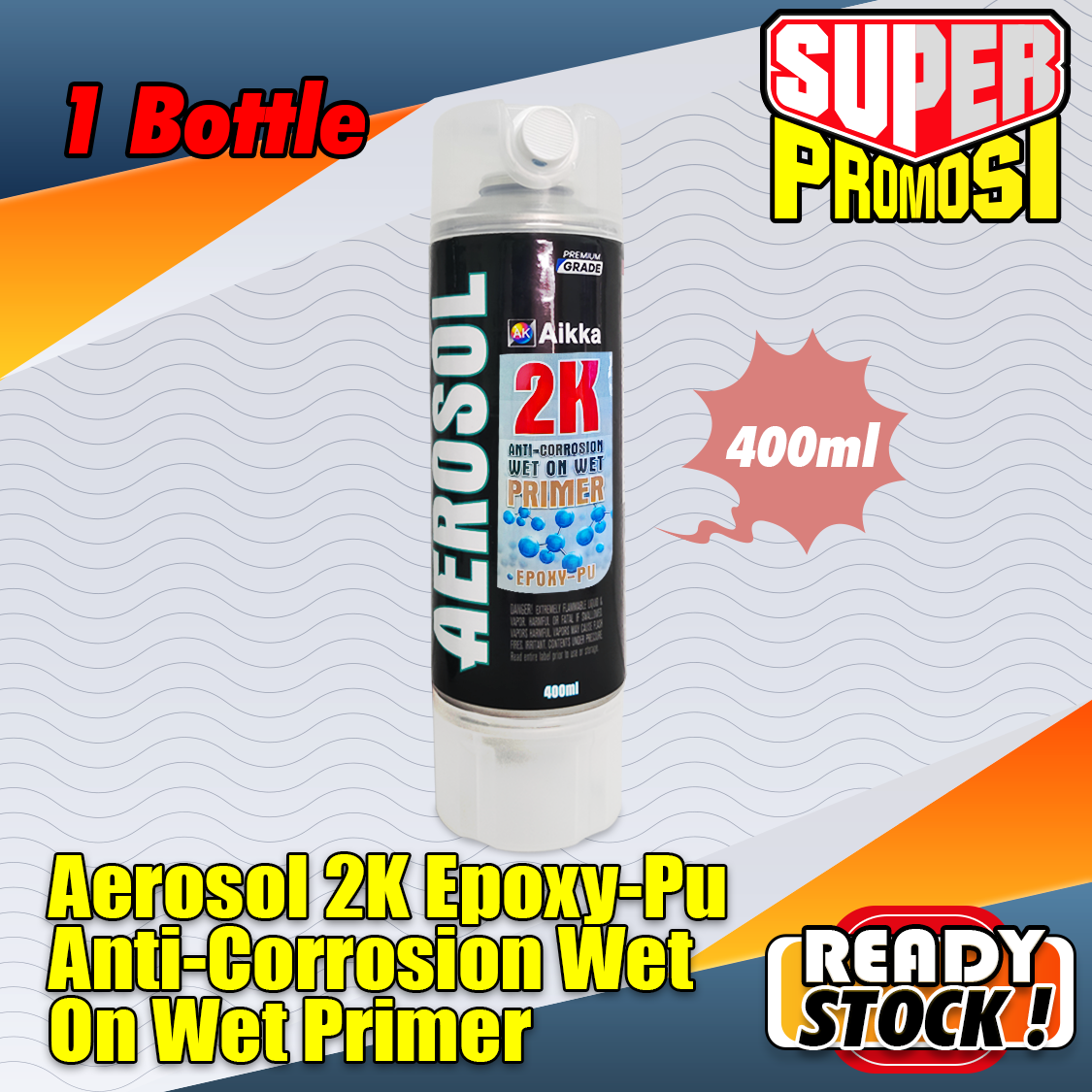 Aikka 2K Expoxy-PU Primer 400ML Grey Primer Aerosol Spray Anti ...