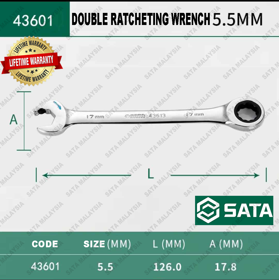 SATA Double Ratcheting Wrench/Gear Torx Spanner Size 5.5MM to 25MM ...