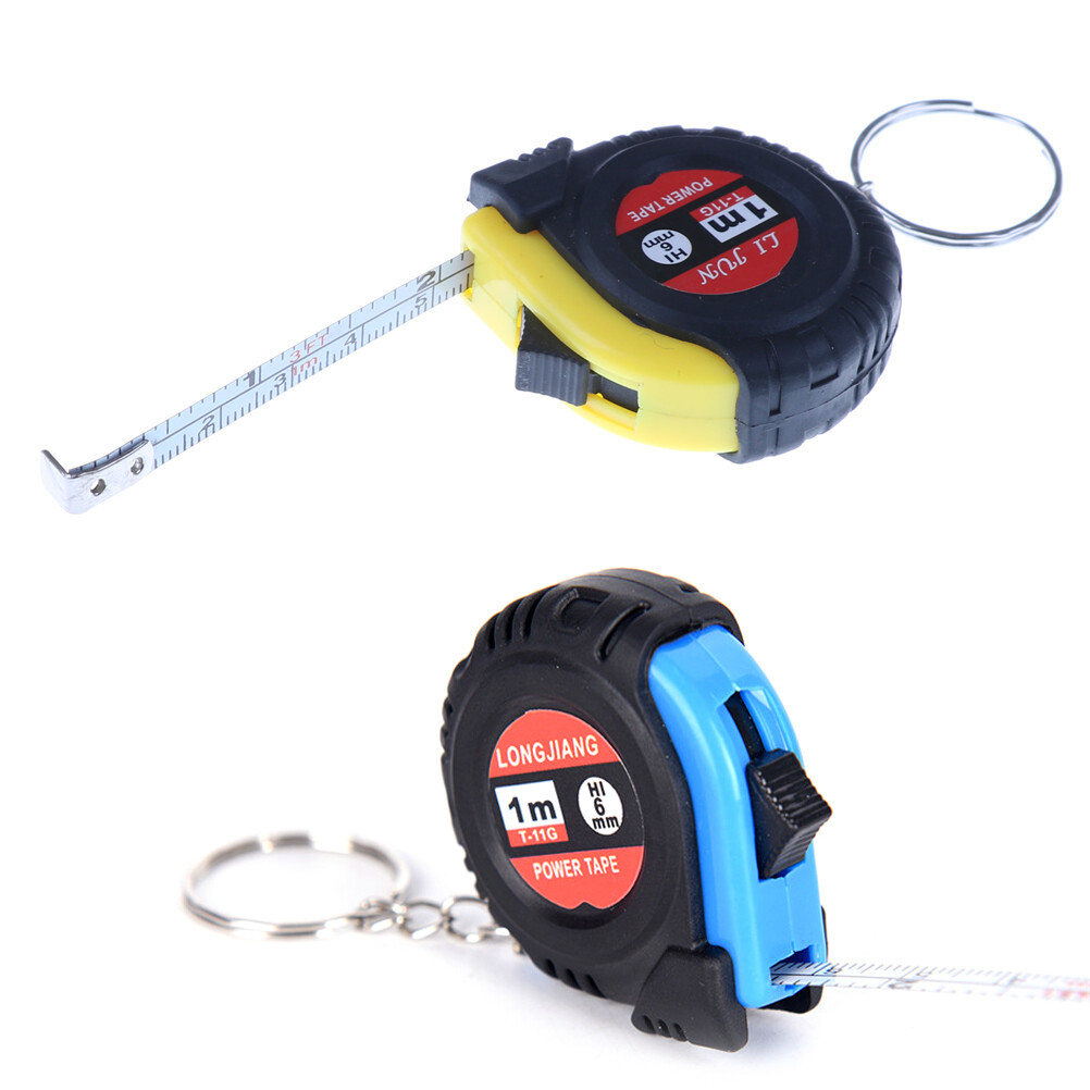 Lofty White Mini Tape Measure พร้อมพวงกุญแจพลาสติกแบบพกพา1M Retractable ...